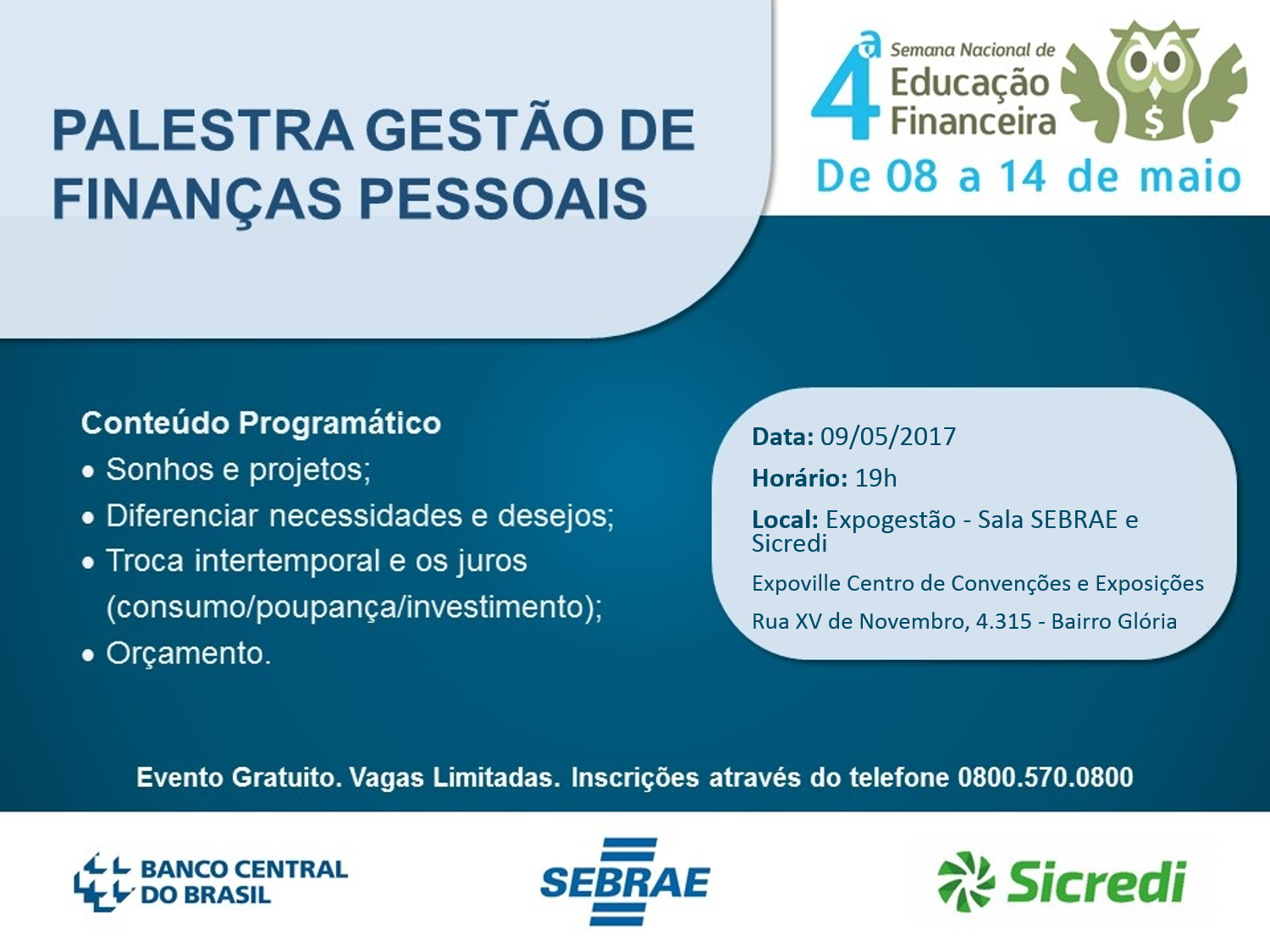 Sebrae/SC promove palestras sobre gestão de finanças pessoais - Sebrae